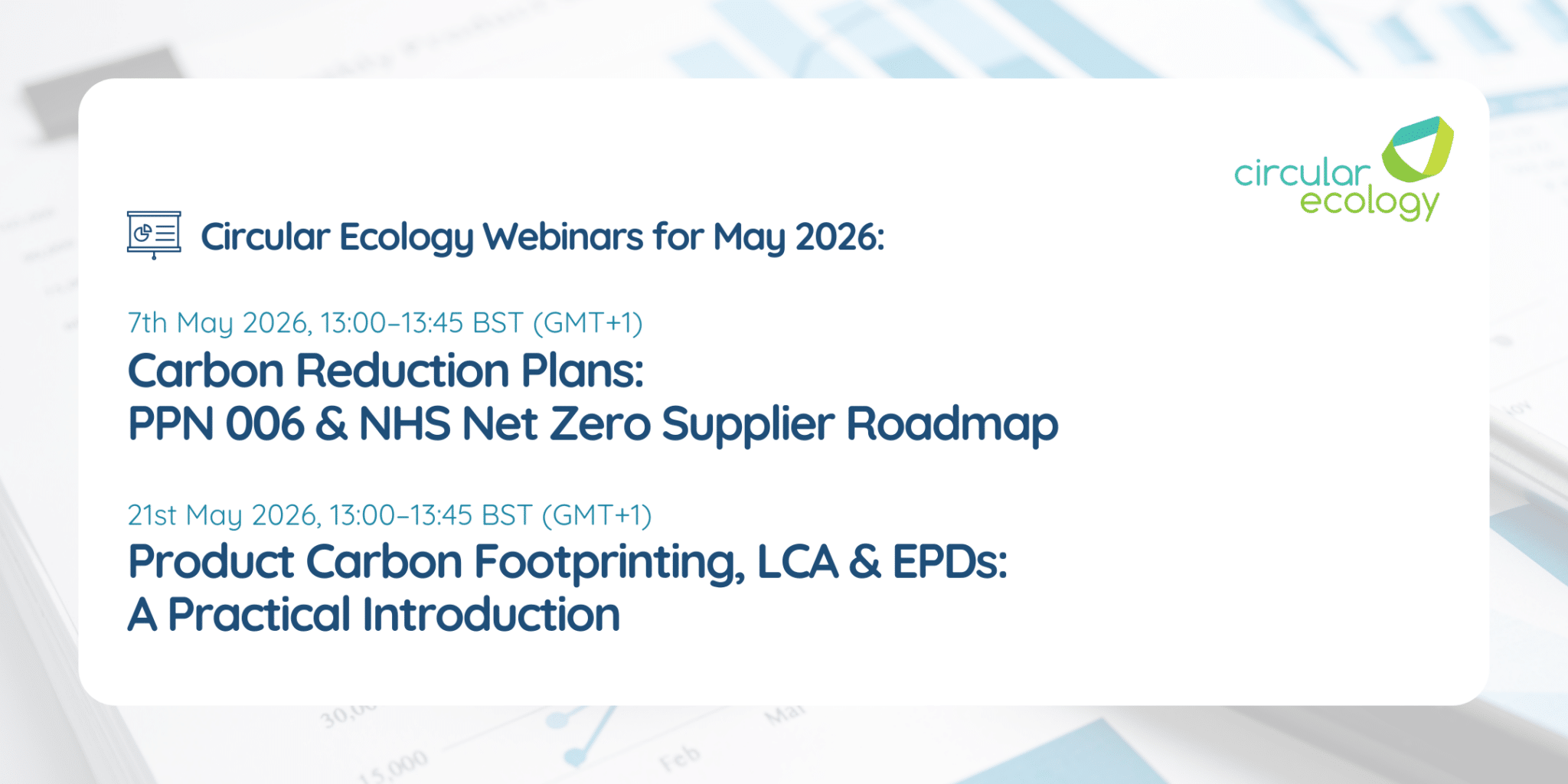 May 2026 Webinars: Carbon Reduction Plans & Product Footprinting ...